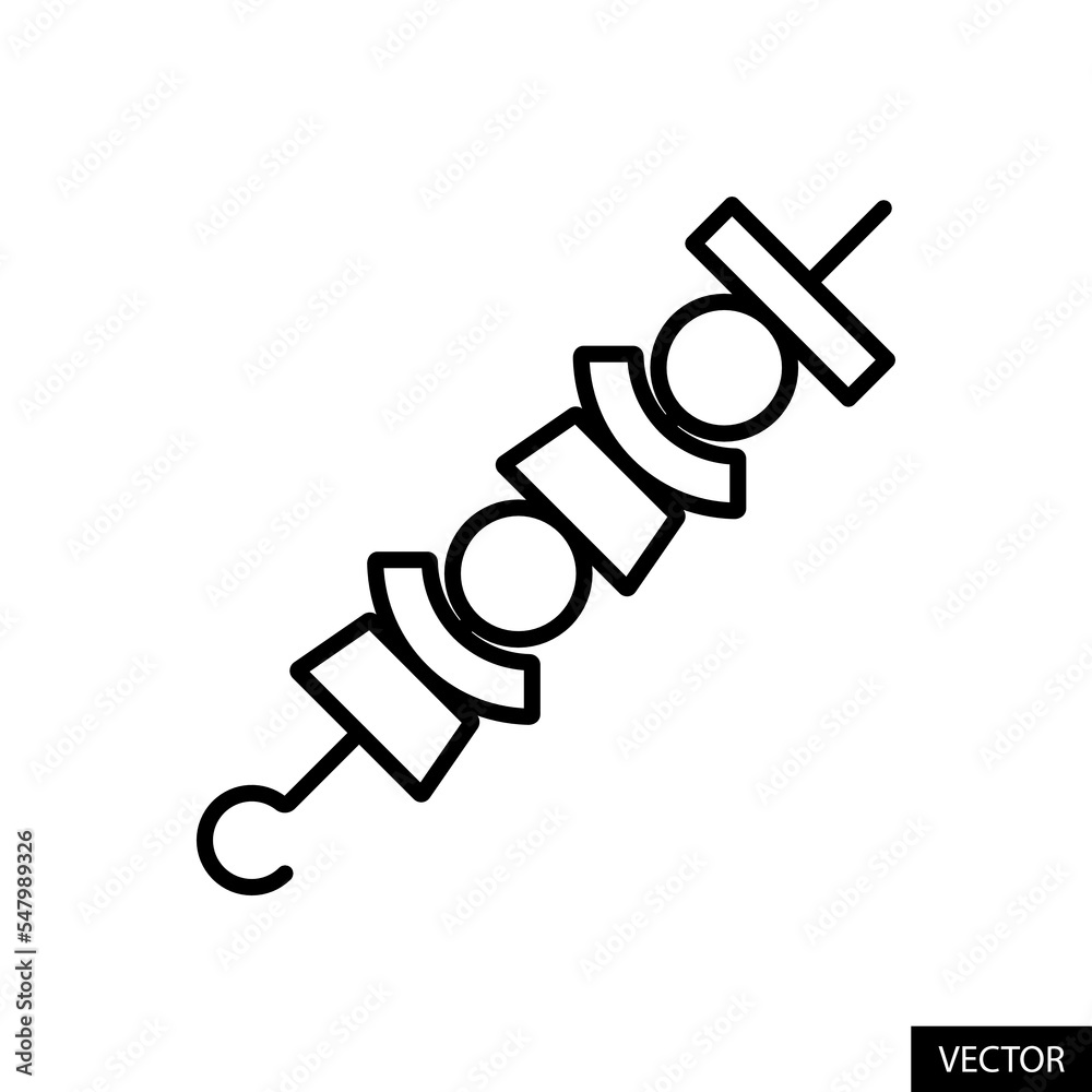 Shish kebab vector icon in line style design for website, app, UI ...