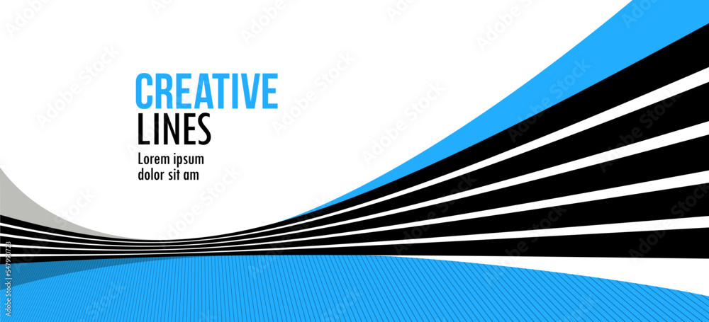 Lines in motion vector abstract background, 3D perspective creative ...