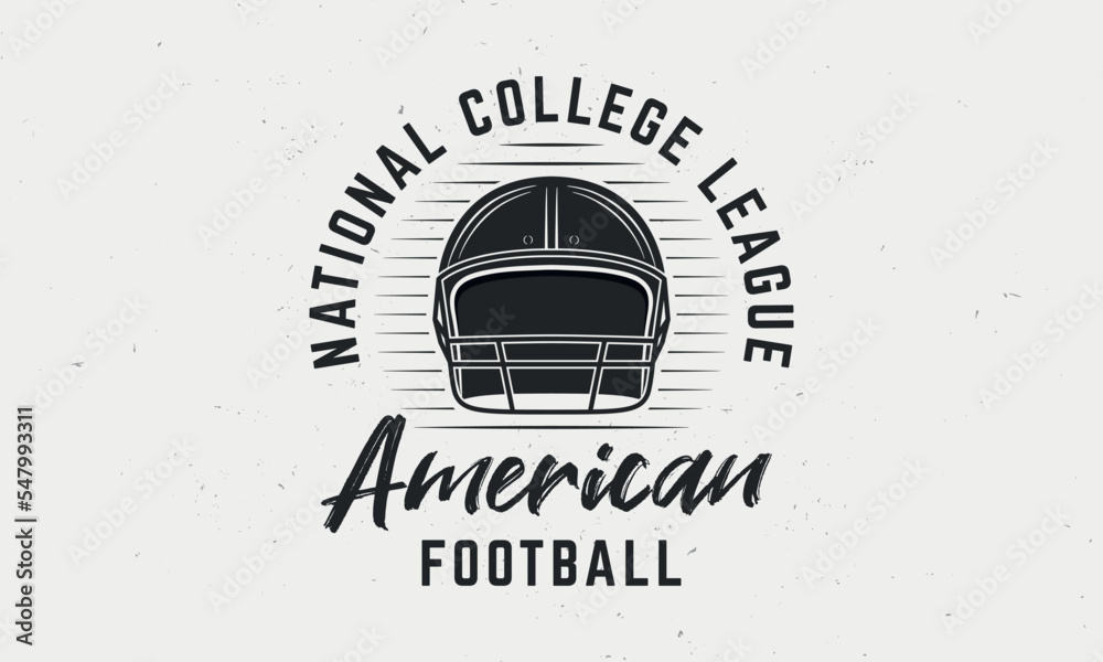 American Football championship logo.Vintage American Football Helmet ...