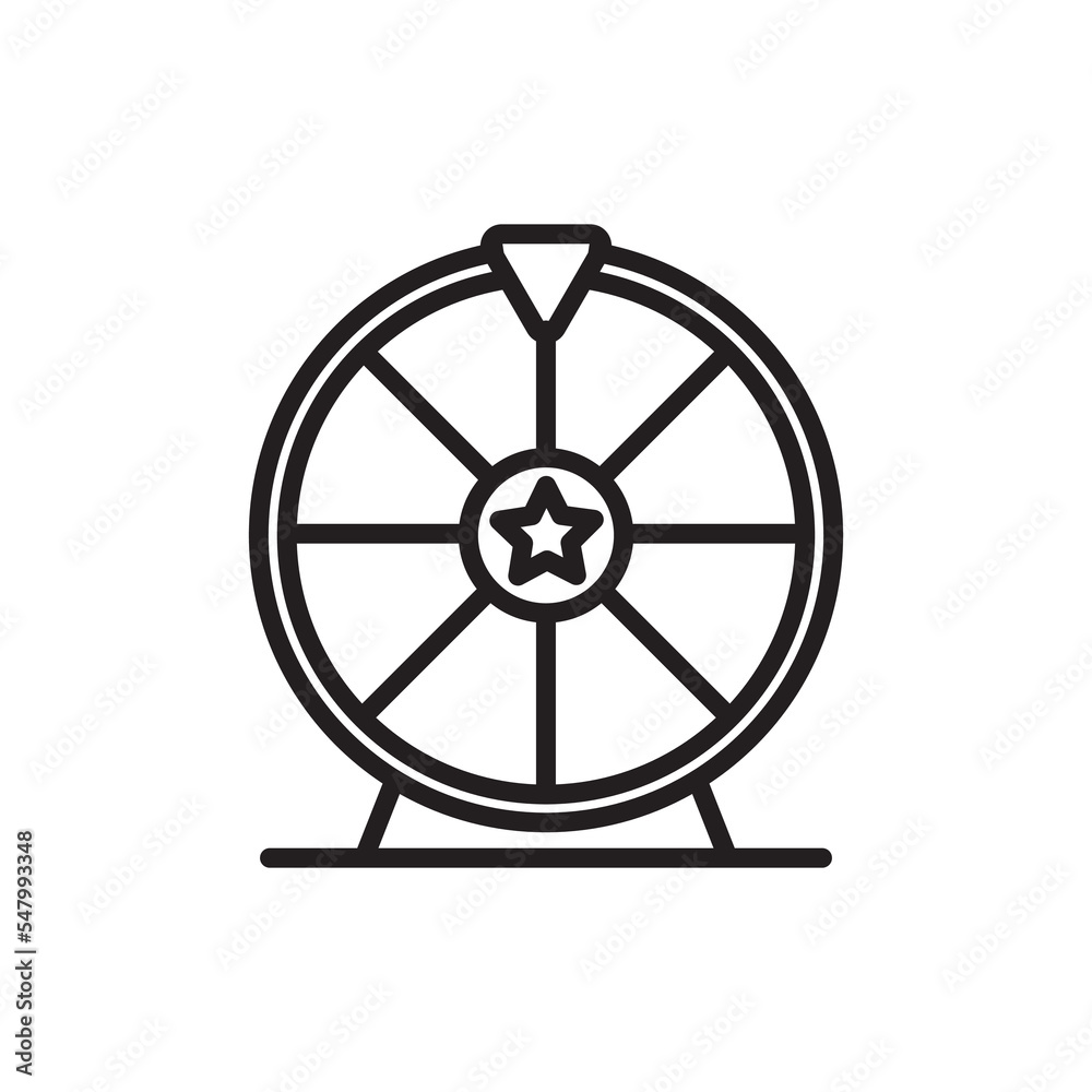 Fortune wheel icon, lucky wheel vector on white background. for website ...