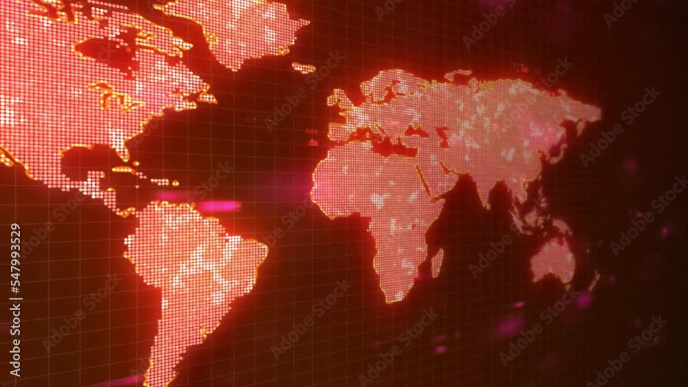 Red Global earth map Hologram map with high quality 3D rendering of how ...