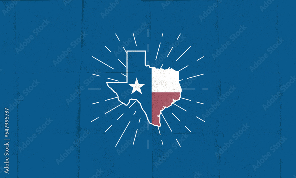 Texas map icon. Texas icon with light rays isolated on blue background ...