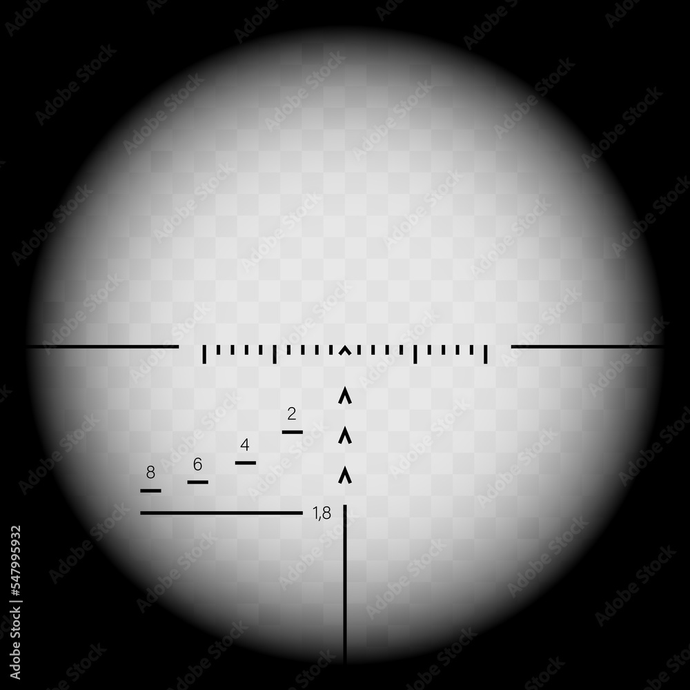Sniper scope sight view. Crosshair inspection. Stock Vector | Adobe Stock