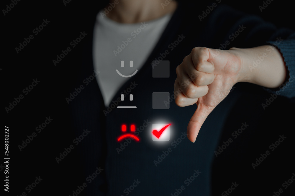 Dissatisfied customer experience concept, unhappy business customer ...