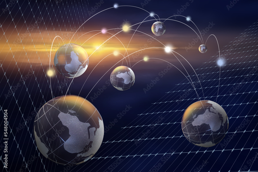 The parade of planets in the virtual space. Global network and data ...