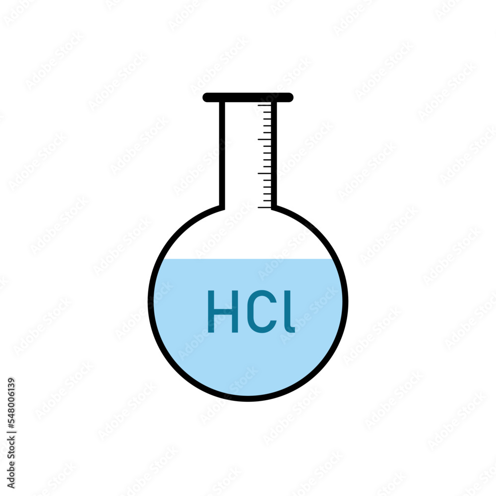 Hydrochloric acid (HCl) dissolving into water and ionizing in ...