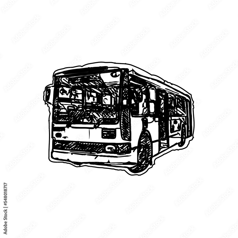 black and white bus drawing sketches for learning coloring and ...
