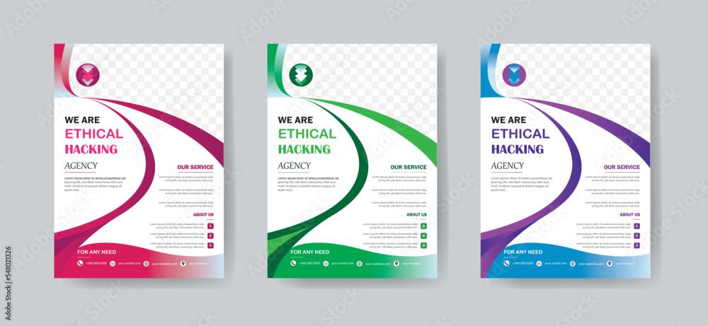 we are ethical hacking agency flyer template design print ready. Stock ...