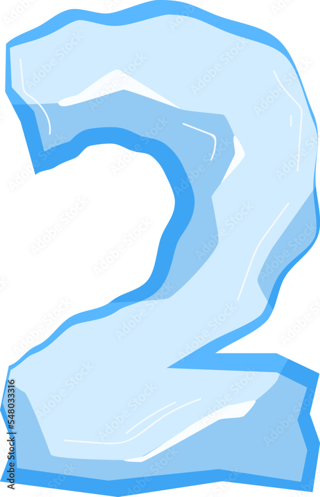 Numbers and symbols made from pieces of ice and snow chunks, big ...