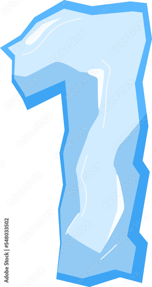 Numbers and symbols made from pieces of ice and snow chunks, big ...