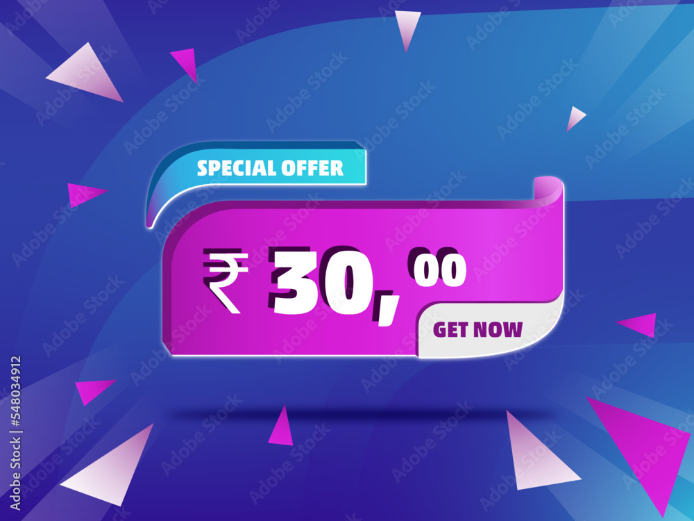 Price tag vector. Special offer sticker illustration with number and ...