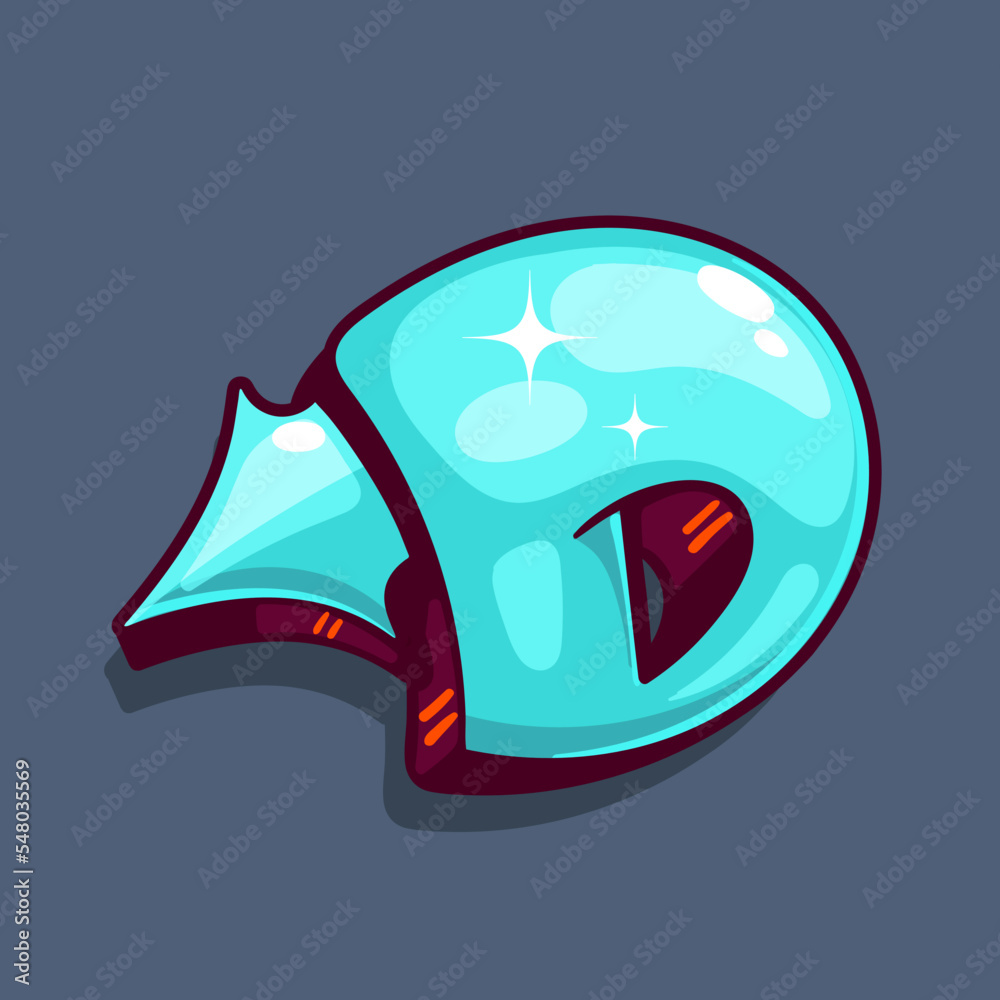 Cartoon blue letter d. Single kids font in graffiti flop style Stock ...