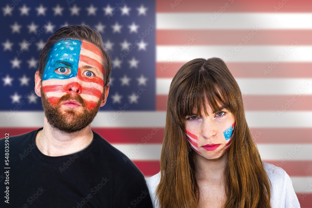 Angry fans of the usa soccer team anxiously watch the game during the ...