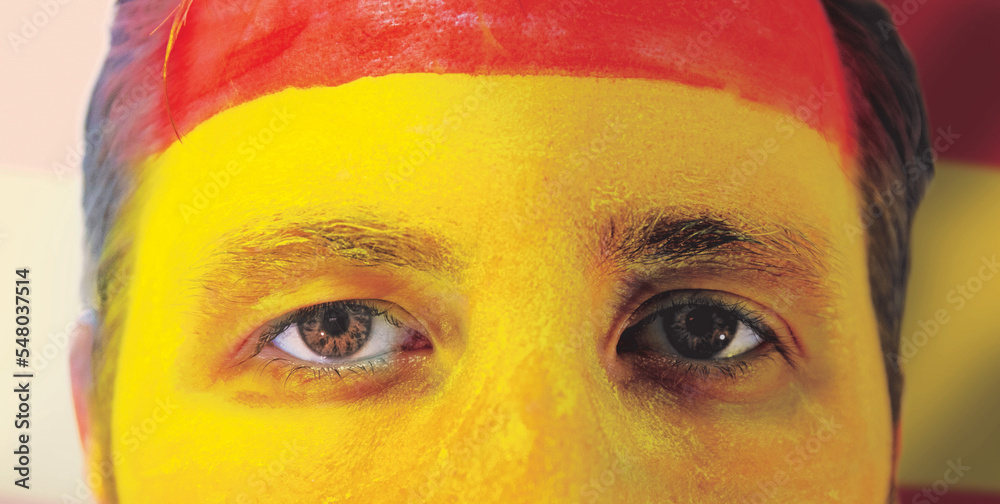 Angry fans of the spain football team anxiously watch the game during ...