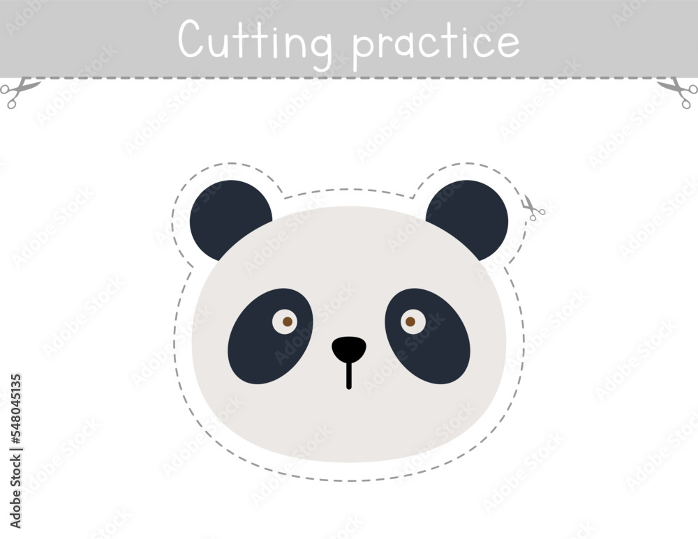 Cutting practice for kids worksheet. Educational game for children ...