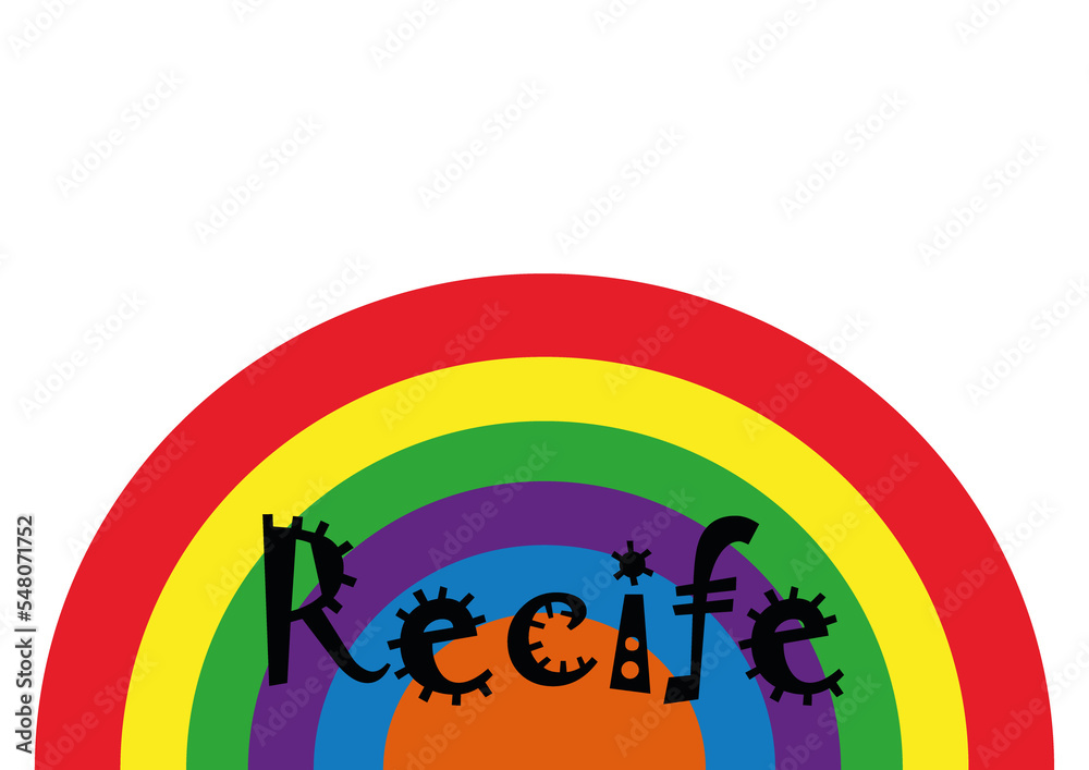 RECIFE city name. Tourism logo icon. Brazilian Portuguese design Stock ...