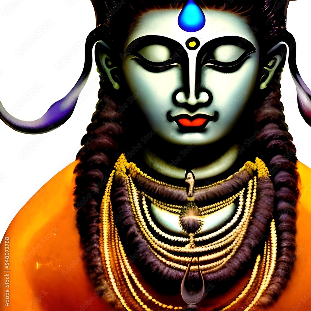 Portrait of Shiva, God of India Stock Illustration | Adobe Stock
