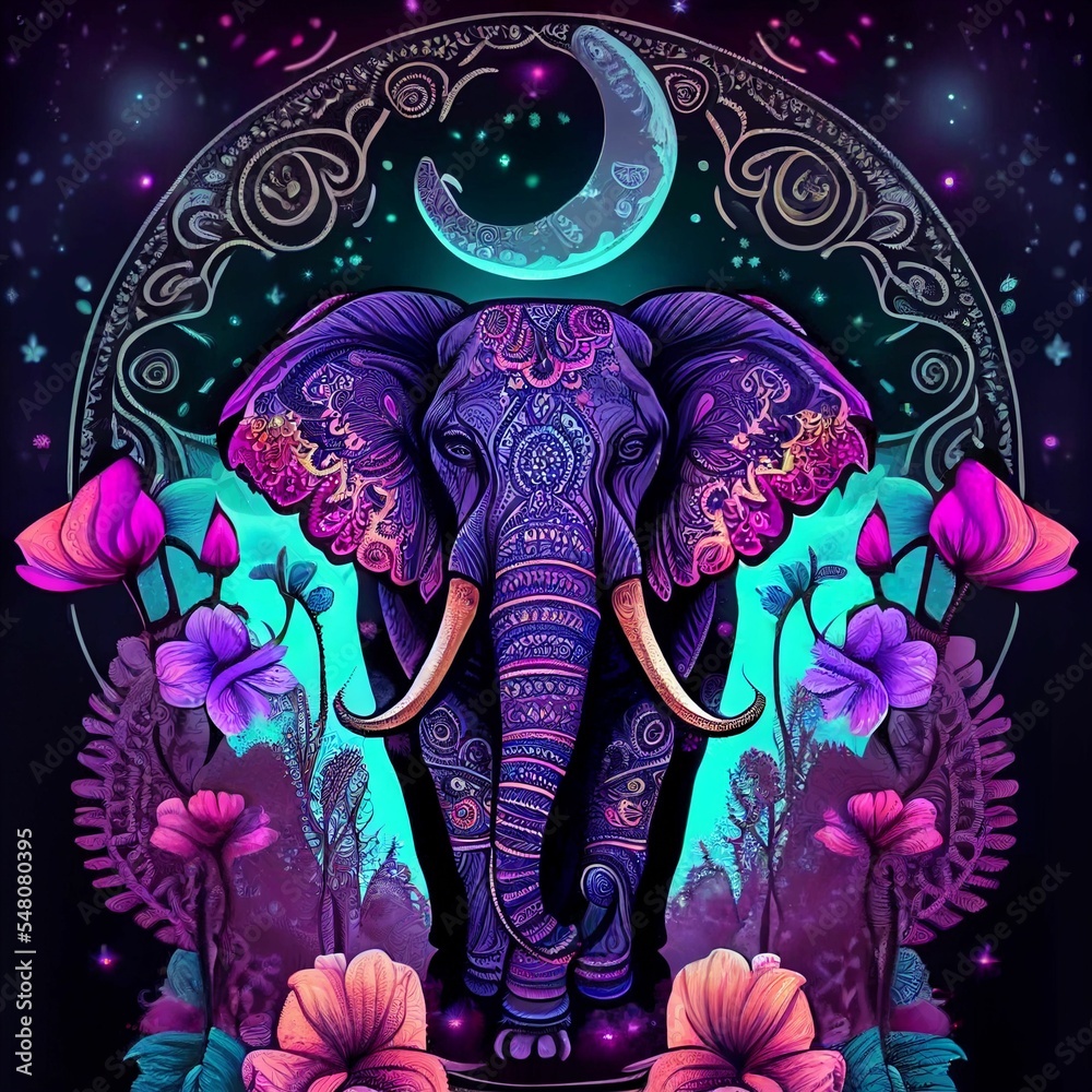 Bohemian Elephant Wallpaper