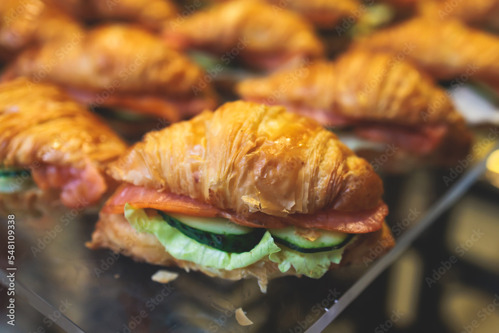 Catering table, beautifully decorated banquet table with variety of ...