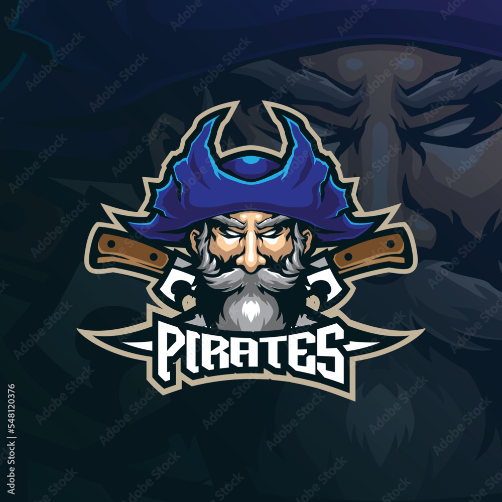 pirates mascot logo design vector with modern illustration concept ...