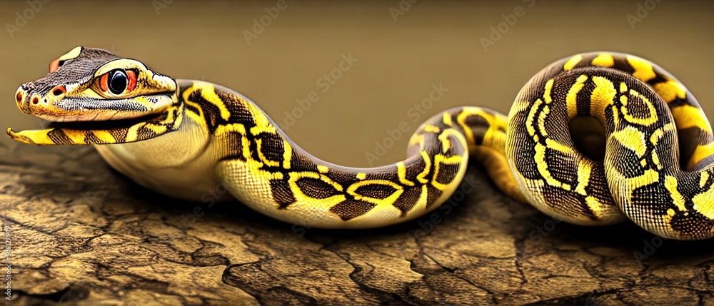 Banana Ball Python Animal. Illustration Artist Rendering Stock ...