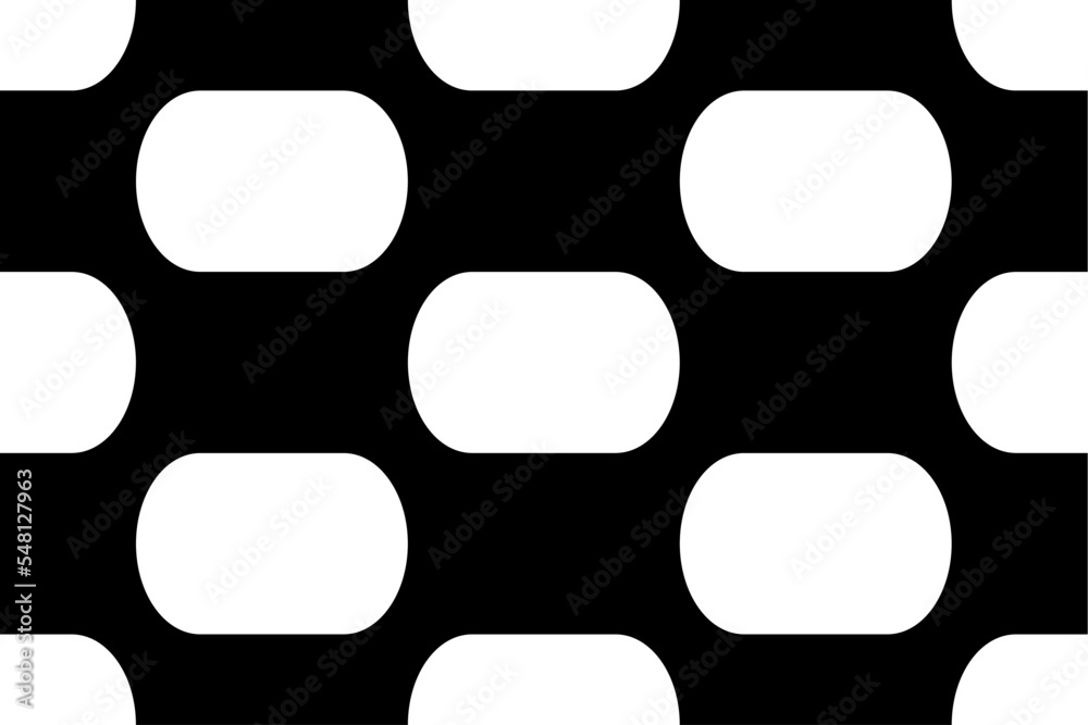 Black Vector Seamless Rounded Rectangles Inversed 2x2 Horizontal Stock ...