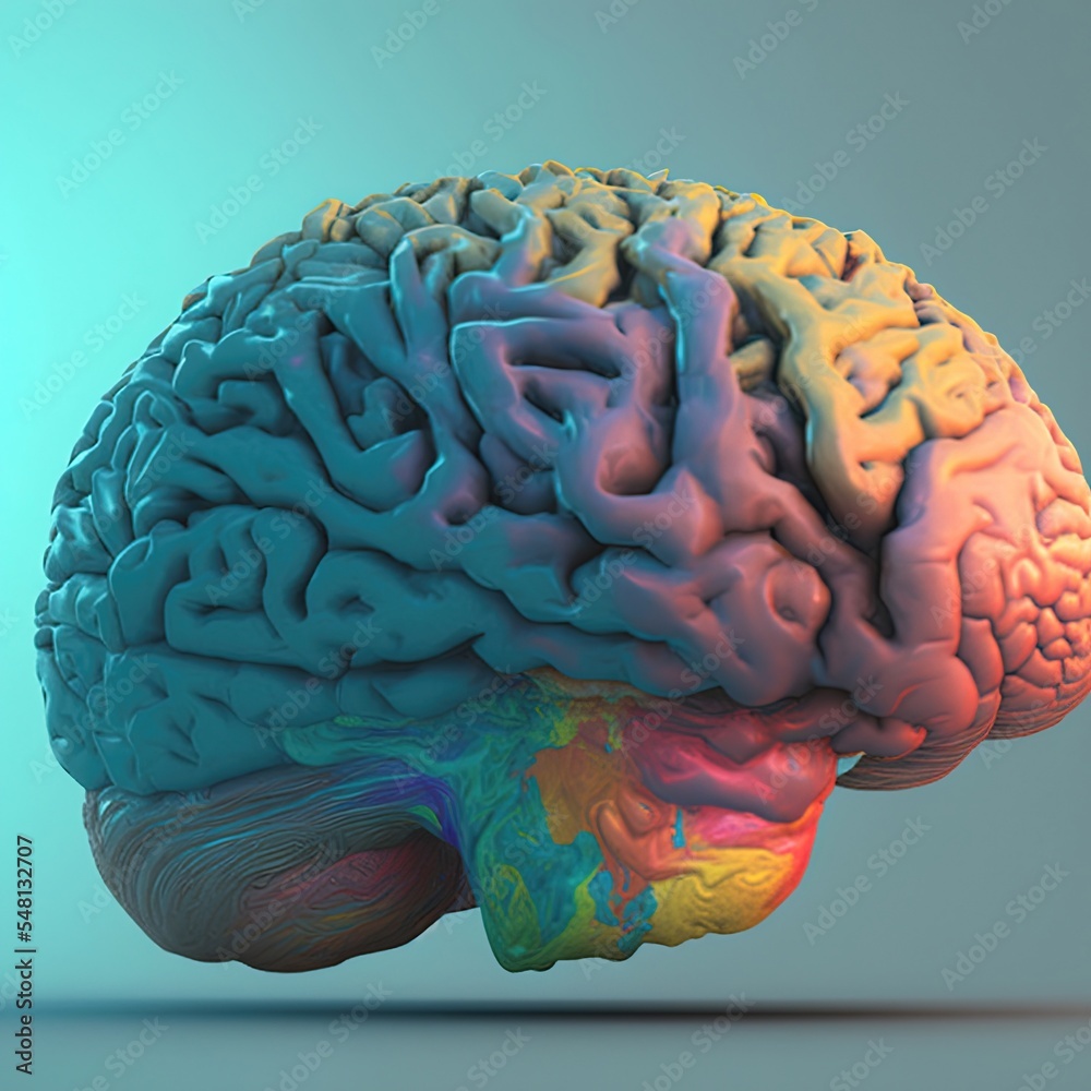 The brain synthesizes colored clay. Illustration about the brain. Made ...