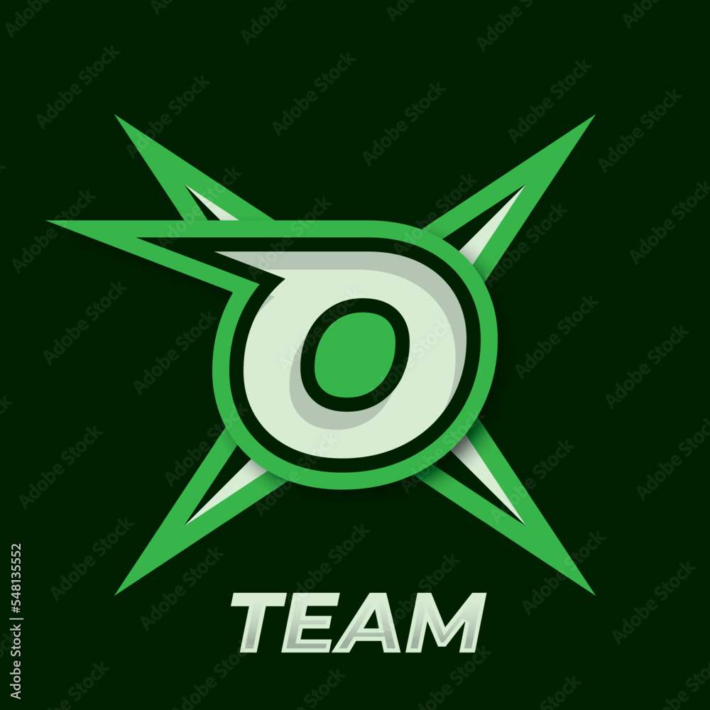Initial O simple esport logo design element, gamer logo, star icon ...