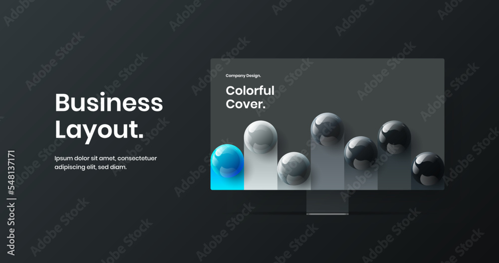 Colorful computer monitor mockup site screen layout. Abstract banner ...