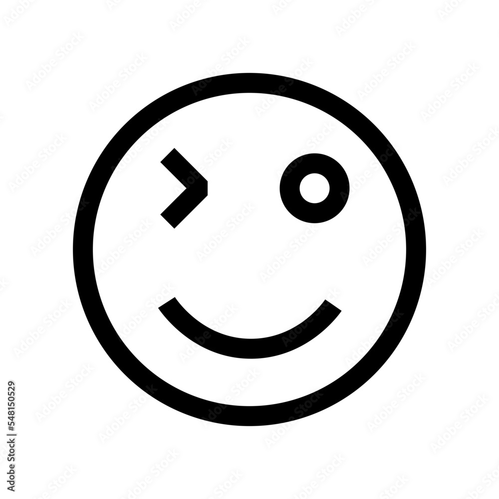 Emojis Wink Emot Expression Emoji Emoticon Stock Vector Adobe Stock
