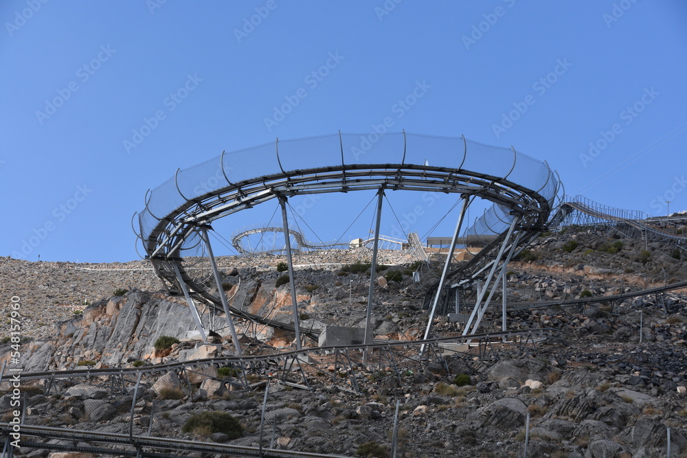 low-slung track, Toboggan, sledge, run, in the, Jais Sledder, Mountains ...