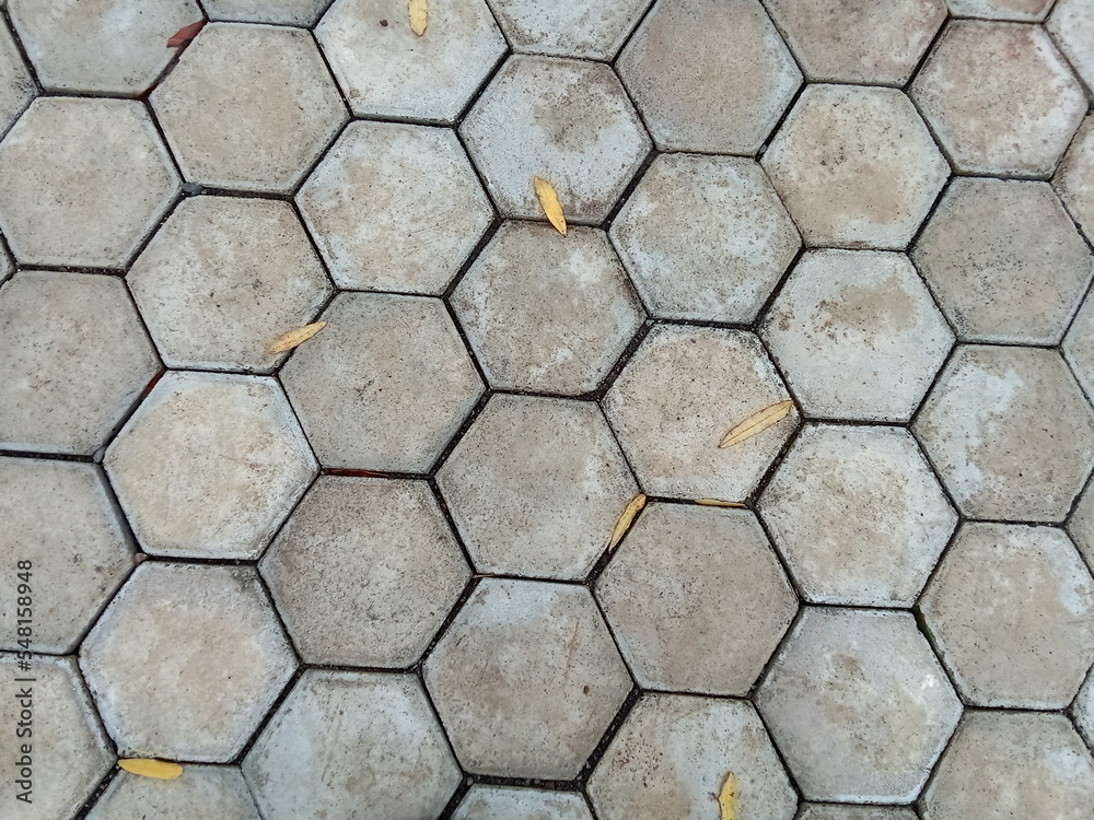 Perspective view of hexagon paving, on Land for Roads. Pavement ...