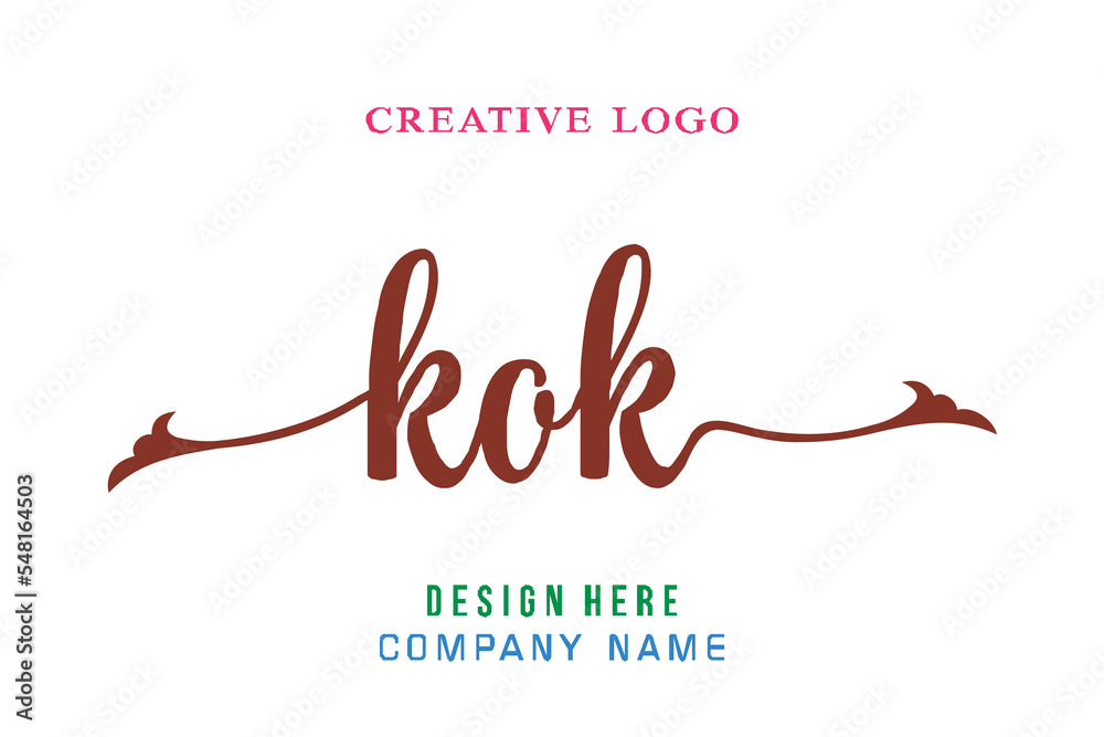 KOK lettering, perfect for company logos, offices, campuses, schools ...