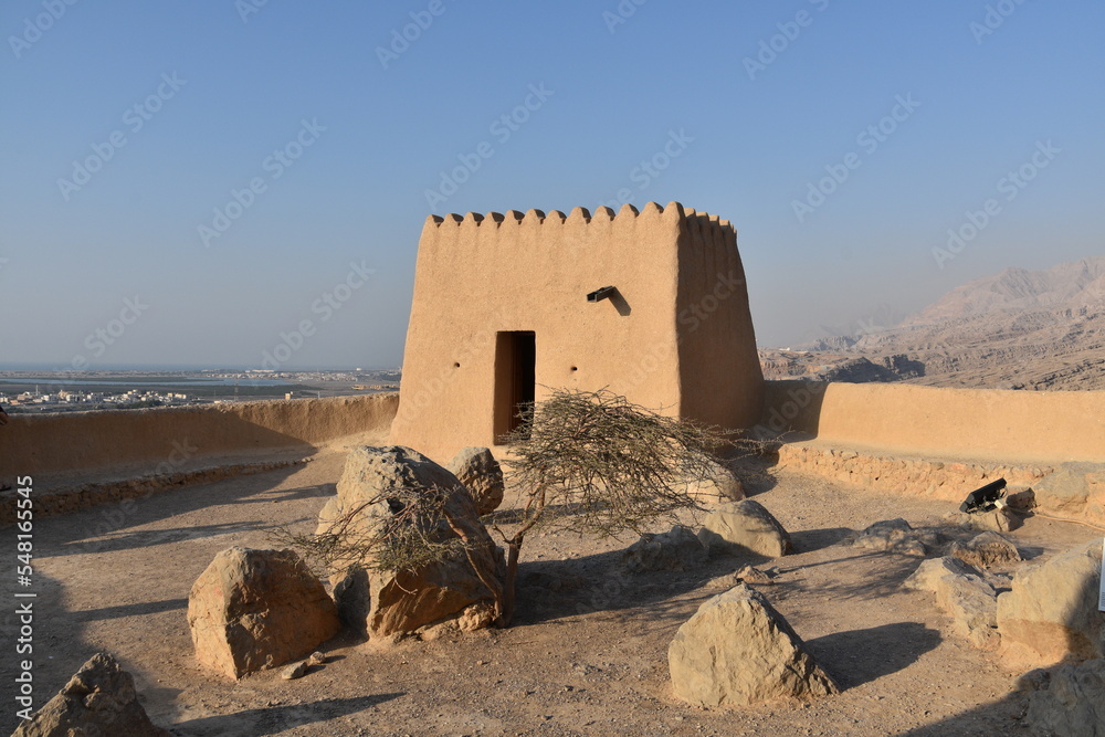Dhayah Fort, a castle-like structure, is on the UNESCO World Heritage ...