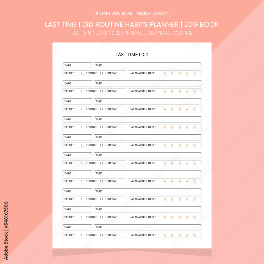 Last Time I Did Routine Habits Planner | Habit Tracker Notebook ...