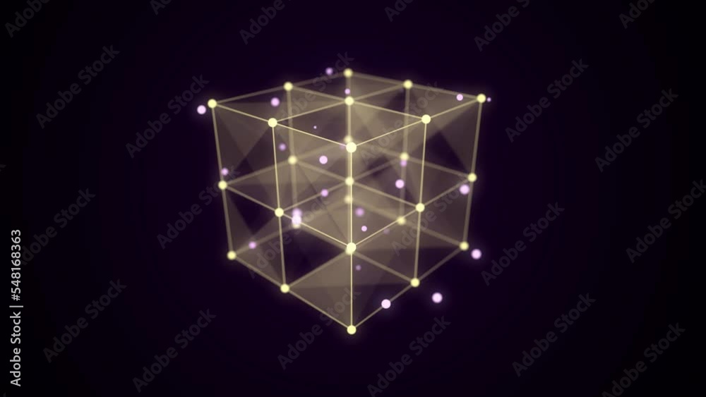 Technology blockchain concept. Visualization of the dynamic flow of the ...