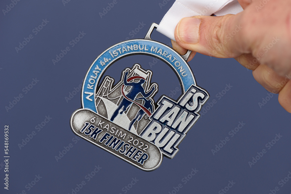 ISTANBUL, TURKEY - NOVEMBER , 2022: Istanbul Marathon finisher medal ...