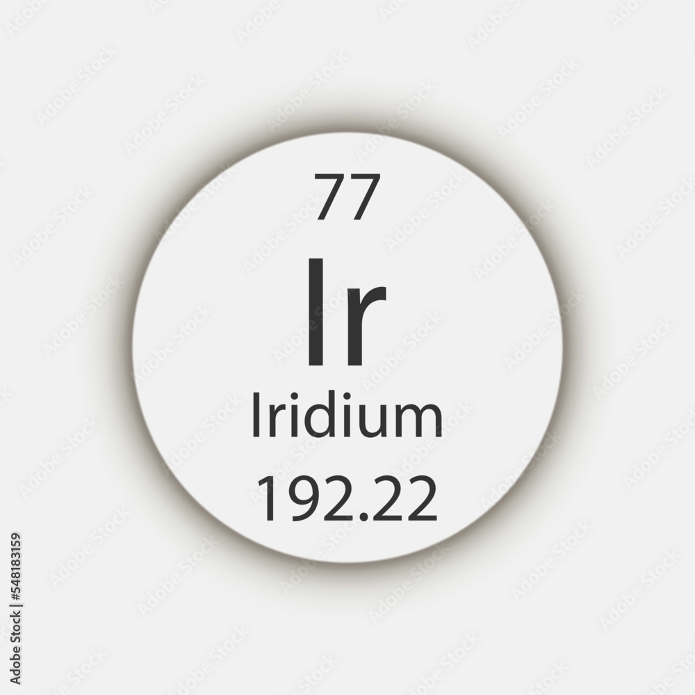 Iridium symbol. Chemical element of the periodic table. Vector ...