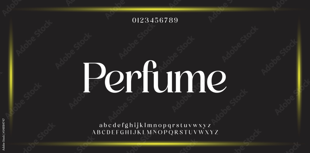 PERFUME Modern Minimal luxury Font and Alphabets. Unique tech typeface ...
