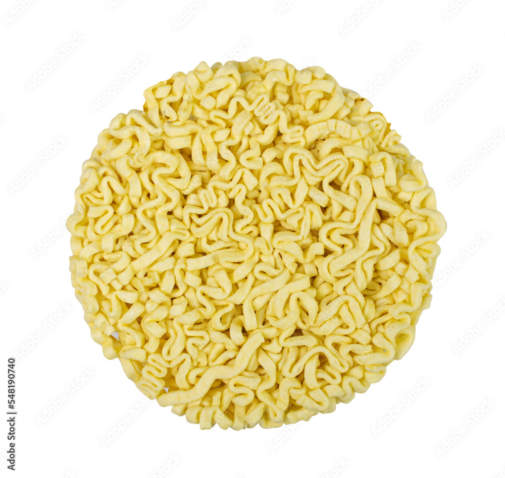 Dry Instant Noodles Isolated, Round Asian Pasta, Traditional Korean ...