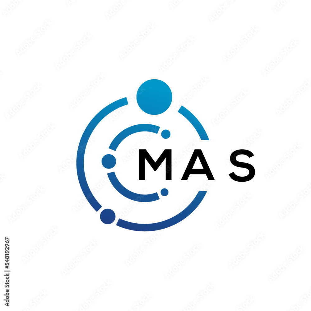 MAS letter technology logo design on white background. MAS creative ...