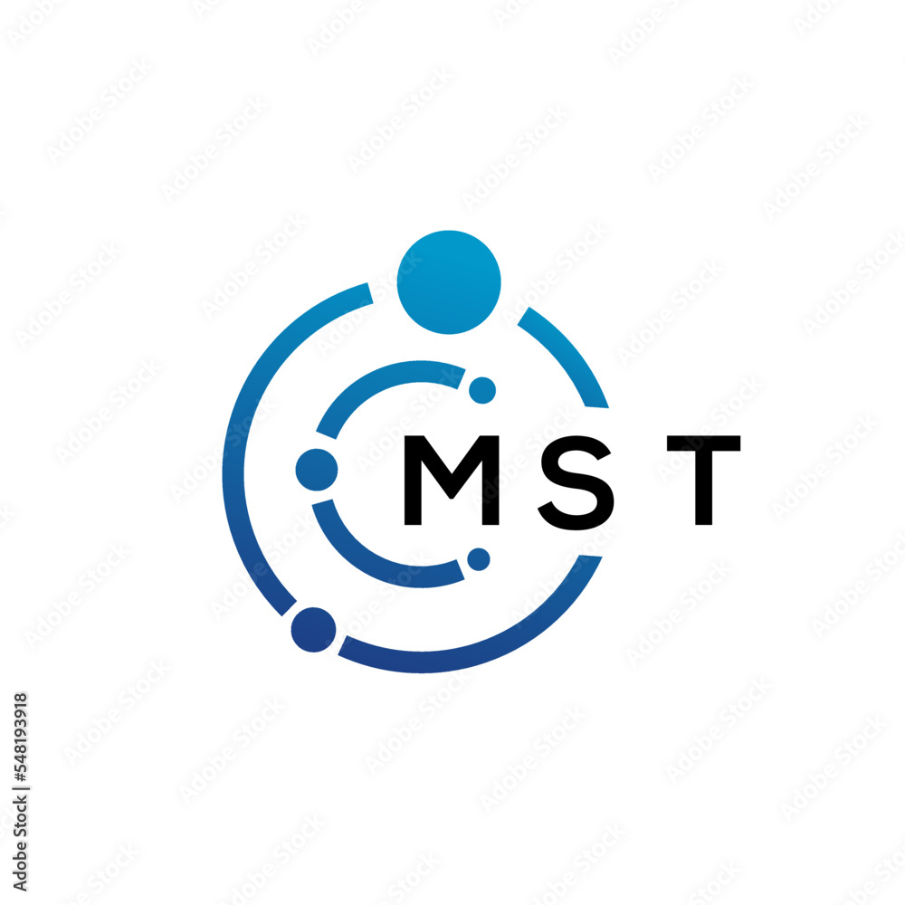 MST letter technology logo design on white background. MST creative ...