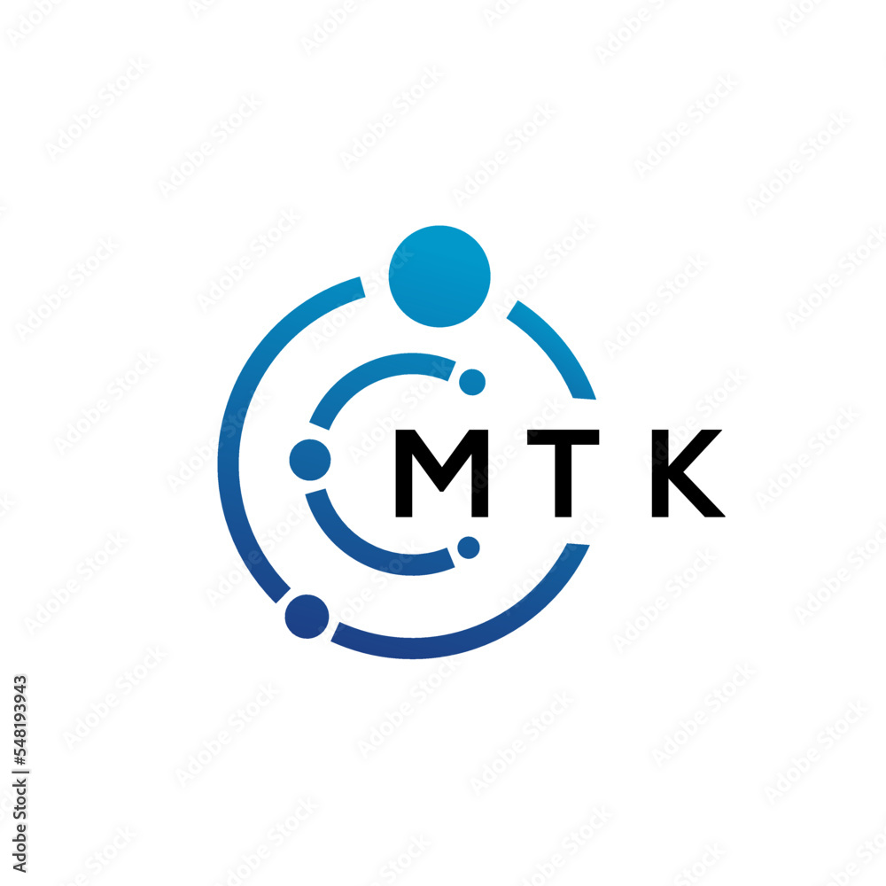 MTK letter technology logo design on white background. MTK creative ...