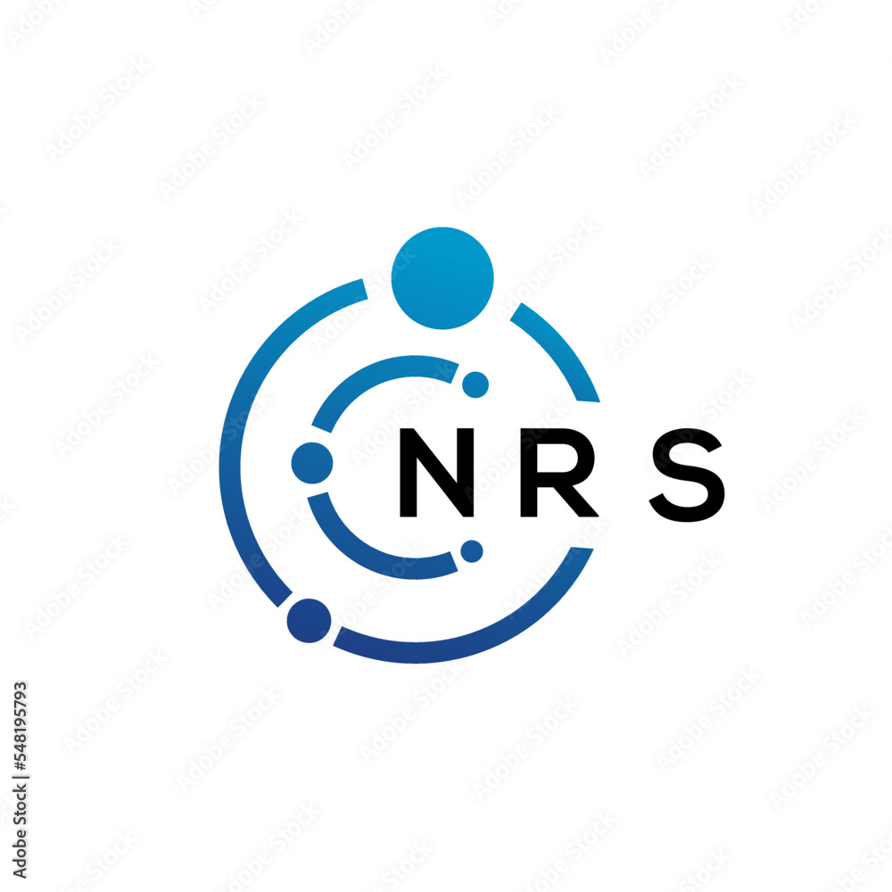 NRS letter technology logo design on white background. NRS creative ...