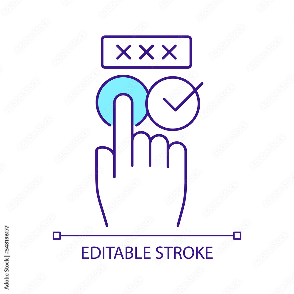 Set up password RGB color icon. Change login data. Access security ...
