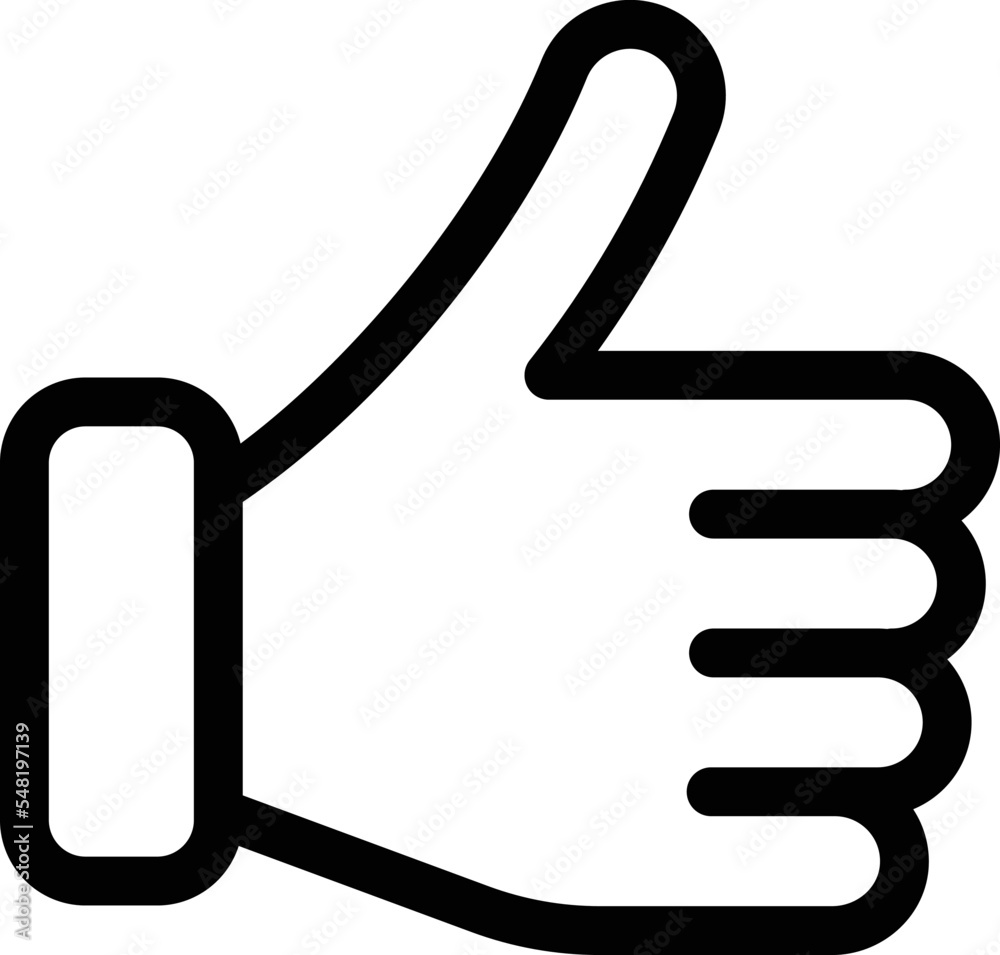 thumb up gesture icon. Isolated vector black outline stamp label ... thumb up gesture icon. Isolated vector black outline stamp label ...