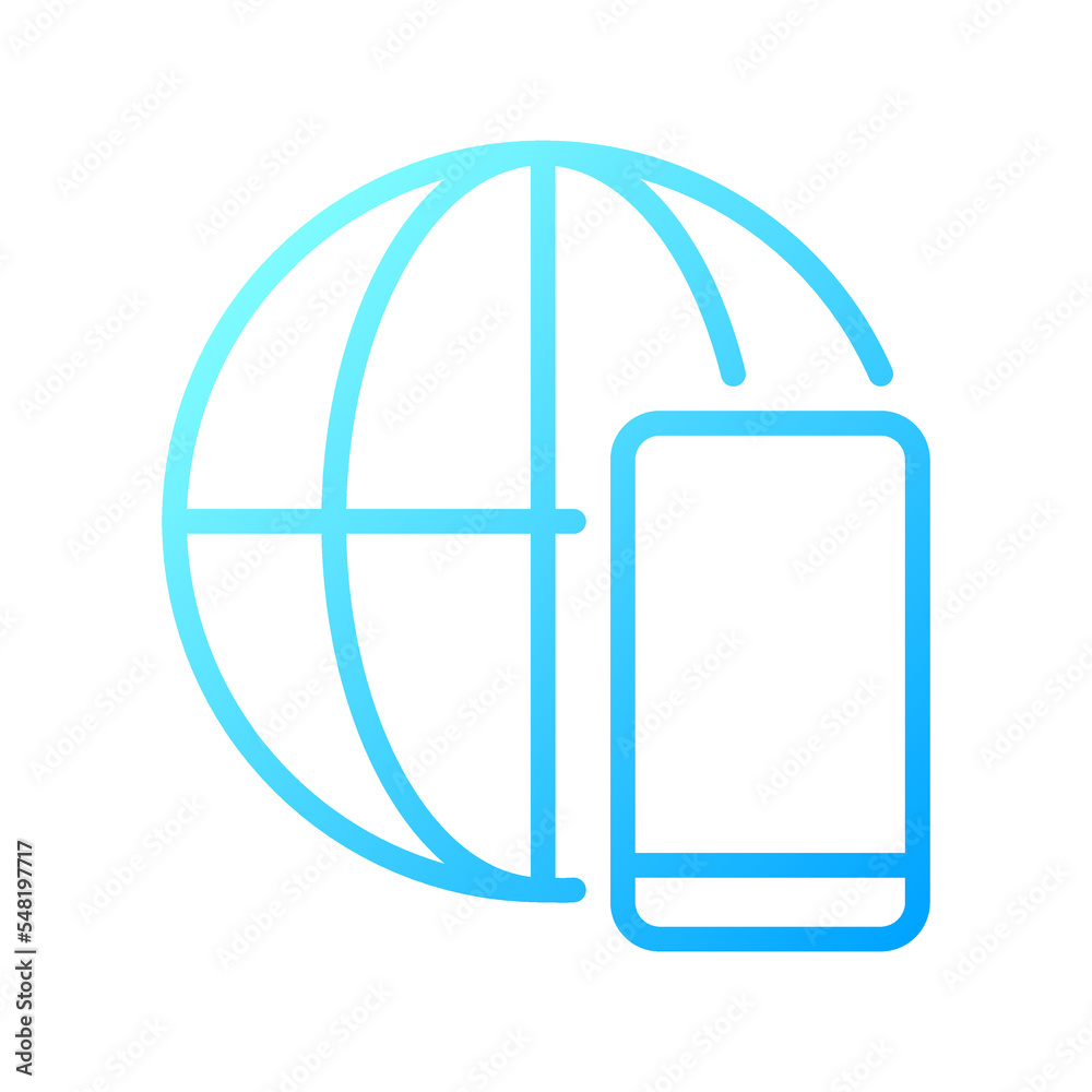 Global communication pixel perfect gradient linear vector icon ...