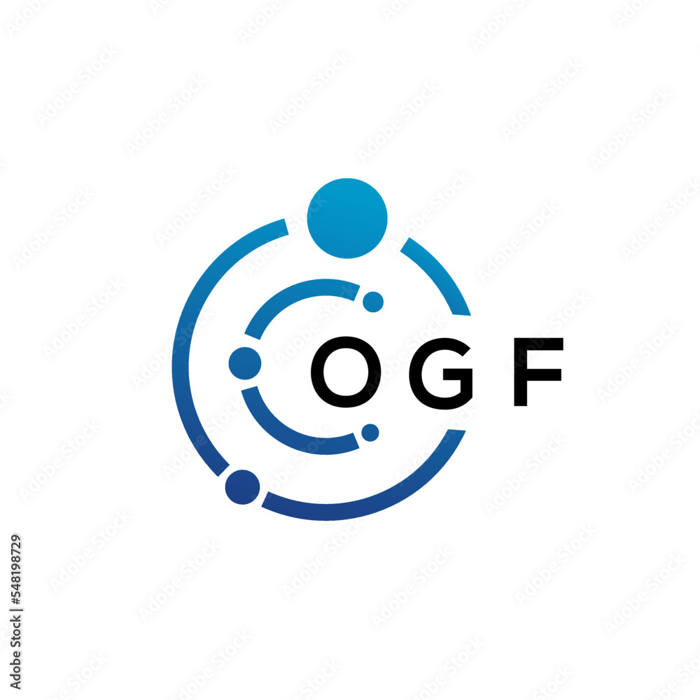 OGF letter technology logo design on white background. OGF creative ...