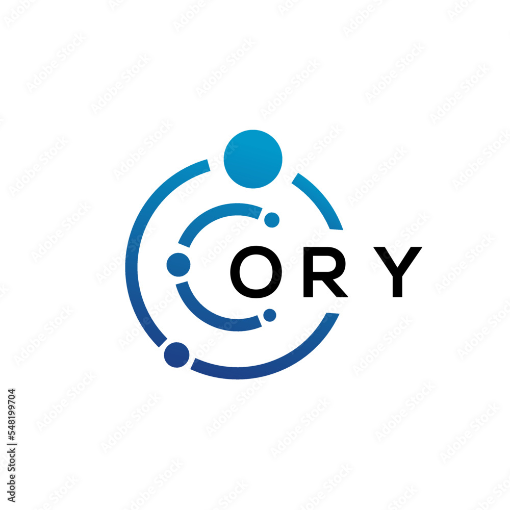 ORY letter technology logo design on white background. ORY creative ...