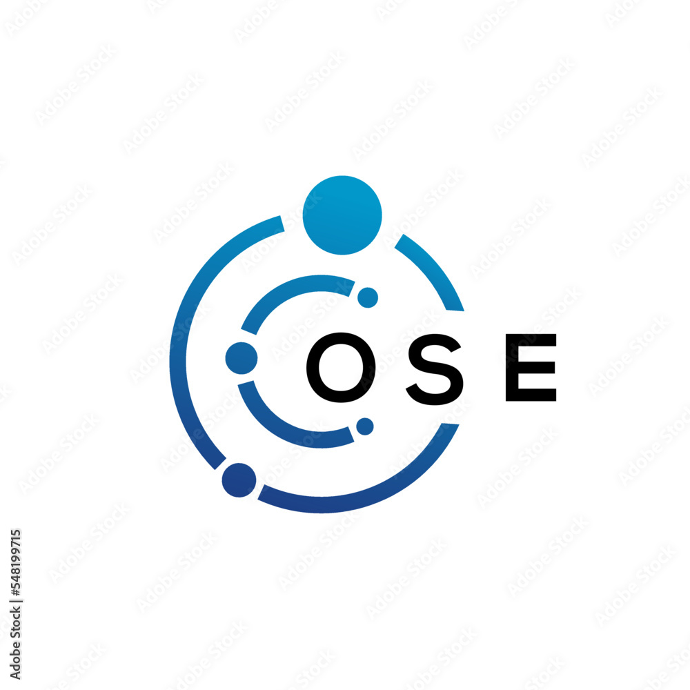 OSE letter technology logo design on white background. OSE creative ...